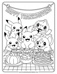 Pokemon Thanksgiving Coloring Pages (10 Sheets To Color) - Easy ...