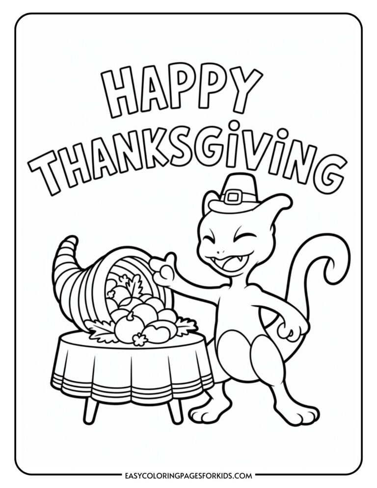 Pokemon Thanksgiving Coloring Pages (10 Sheets To Color) - Easy ...