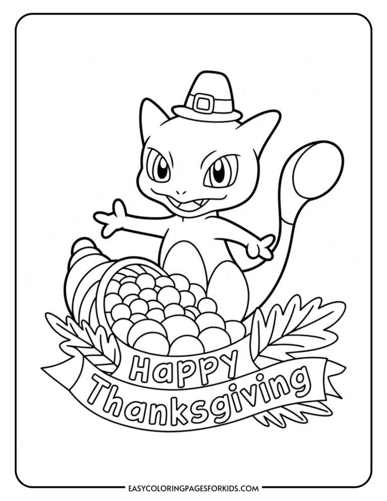 Pokemon Thanksgiving Coloring Pages (10 Sheets To Color) - Easy ...