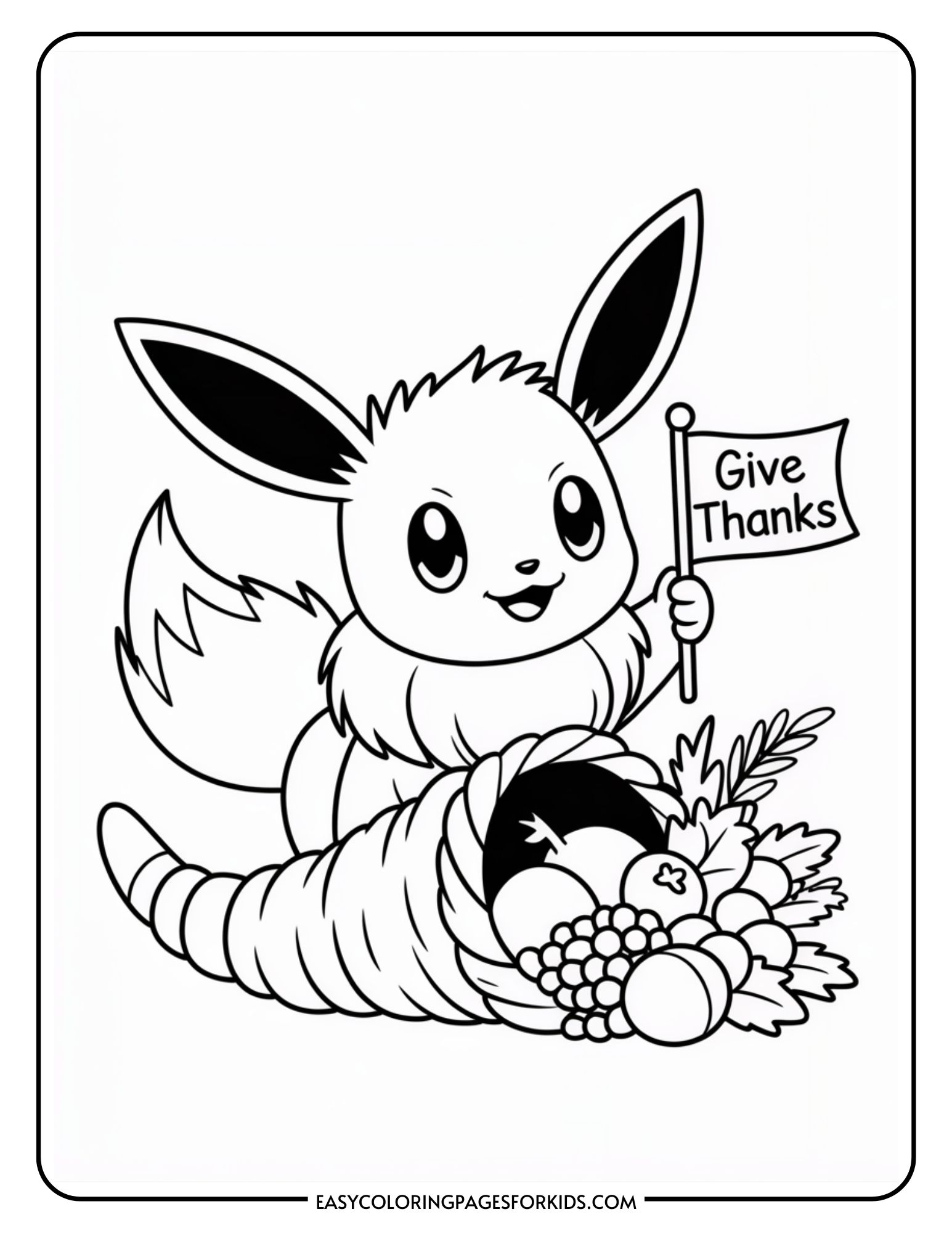 Pokemon Thanksgiving Coloring Pages (10 Sheets To Color) - Easy ...