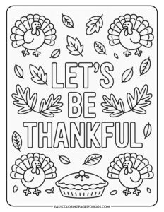 Print Thanksgiving Coloring Pages (7 PDF Pages) - Easy Coloring Pages ...