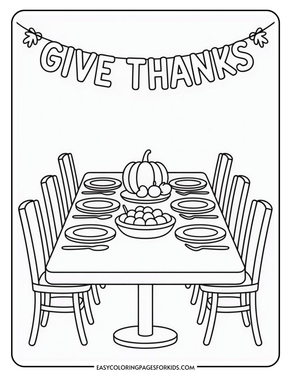 Thanksgiving Dinner Coloring Pages (7 Pages To Color) - Easy Coloring ...