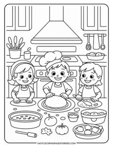 Thanksgiving Dinner Coloring Pages (7 Pages To Color) - Easy Coloring ...