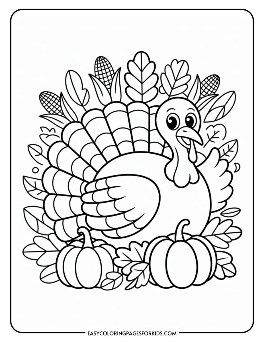 Thanksgiving Turkey Coloring Page (11 Printable Pages) - Easy Coloring ...