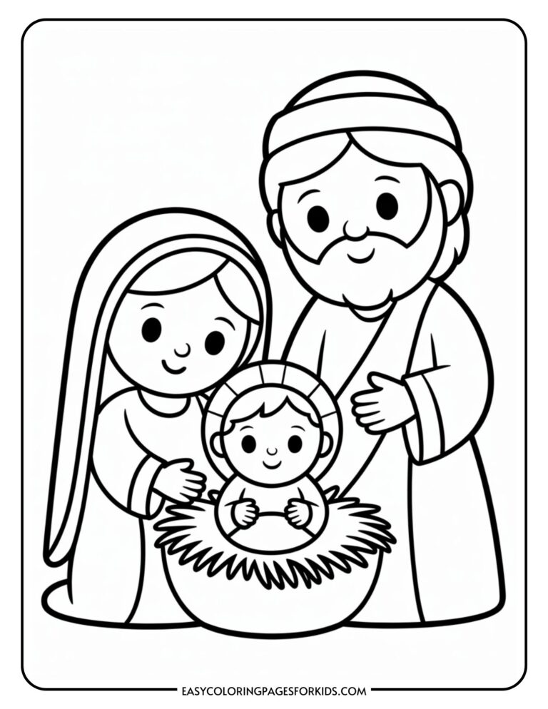 Toddler Christmas Coloring Pages (8 Sheets To Color) - Easy Coloring ...