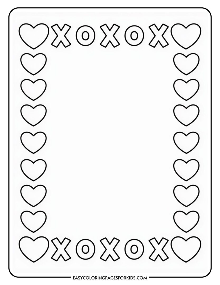 Valentine's Day Card Printable Coloring Pages (7 Pages To Color) - Easy ...