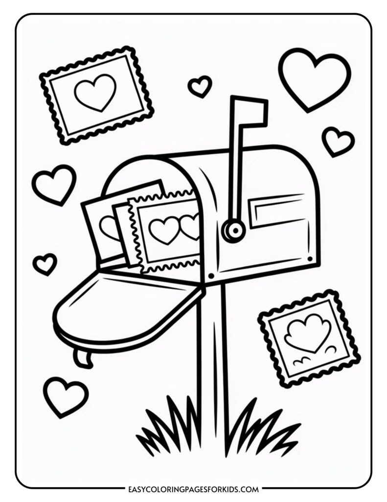 Valentine's Day Card Printable Coloring Pages (7 Pages To Color) - Easy ...
