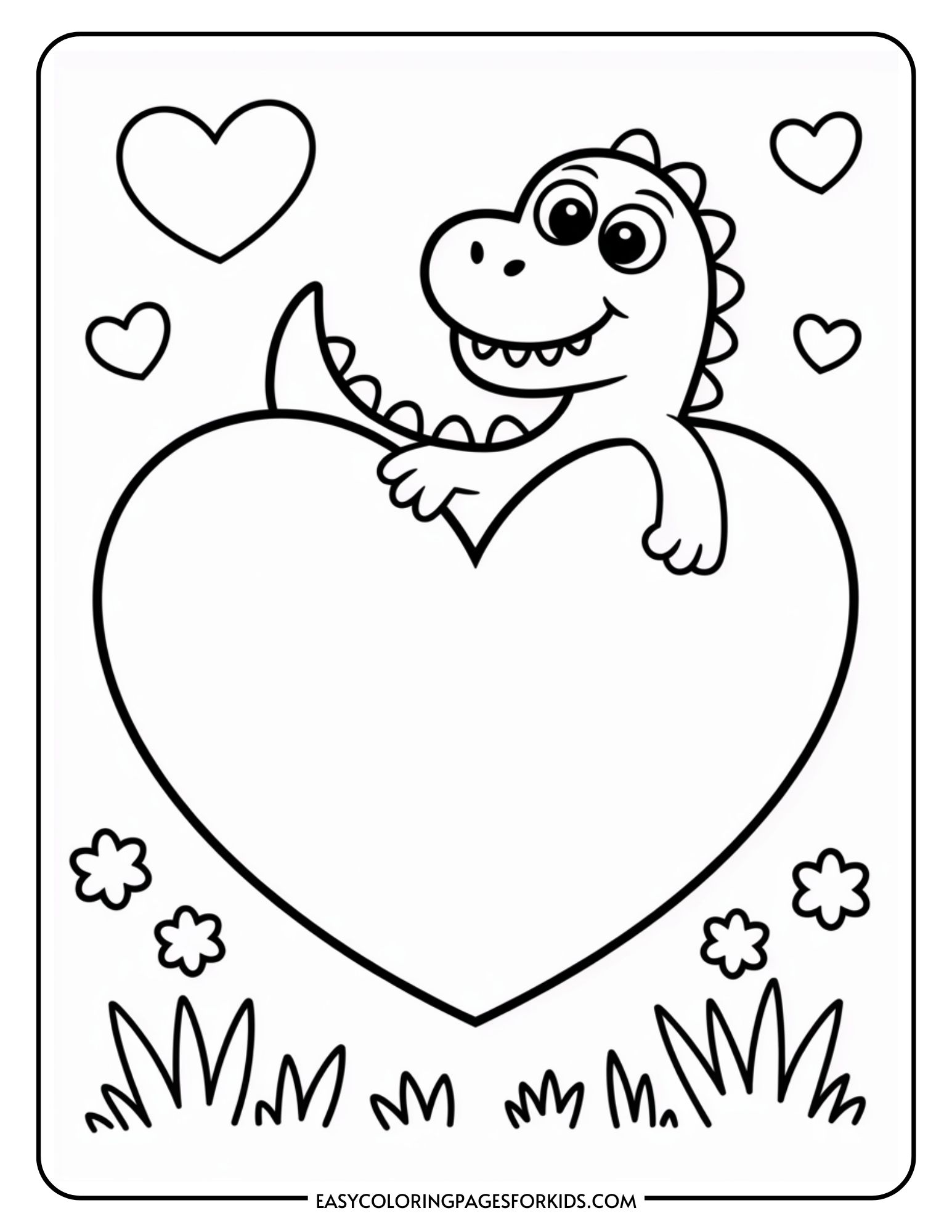Dinosaur Valentine Coloring Page (11 Pages To Print) - Easy Coloring ...