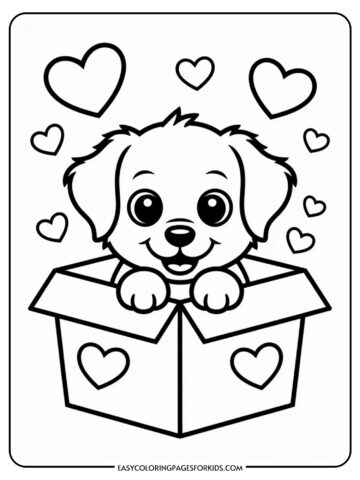 Puppy Valentine Coloring Pages (11 Sheets To Color) - Easy Coloring ...
