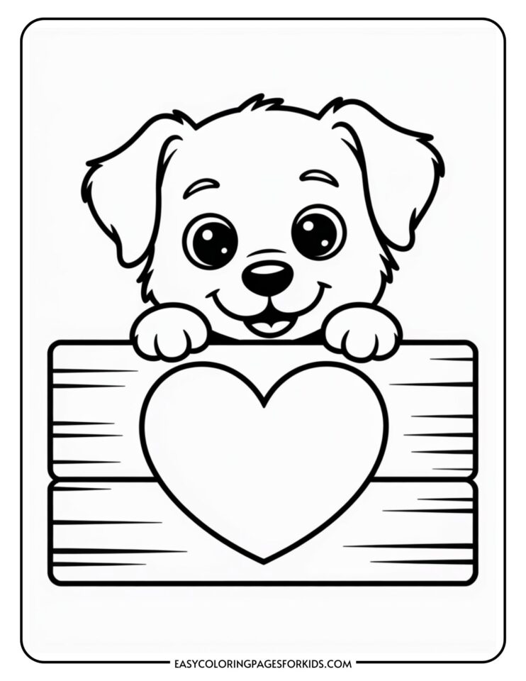 Puppy Valentine Coloring Pages (11 Sheets To Color) - Easy Coloring ...