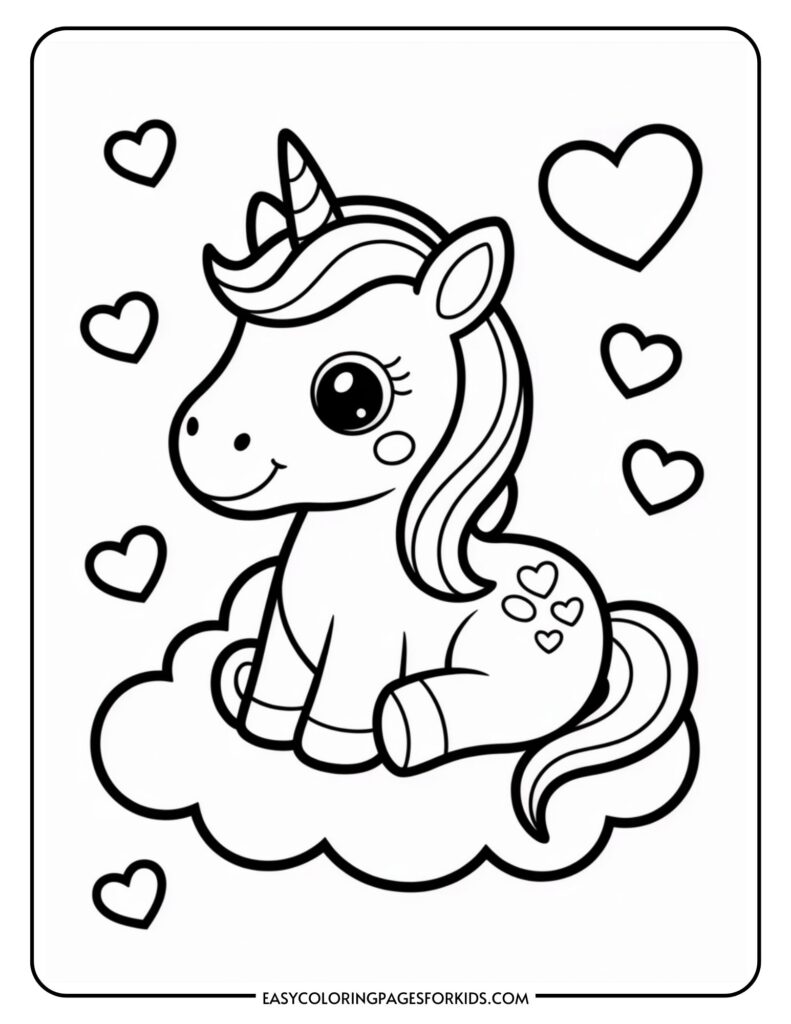 Unicorn Valentines Coloring Pages (11 PDF Pages) - Easy Coloring Pages ...
