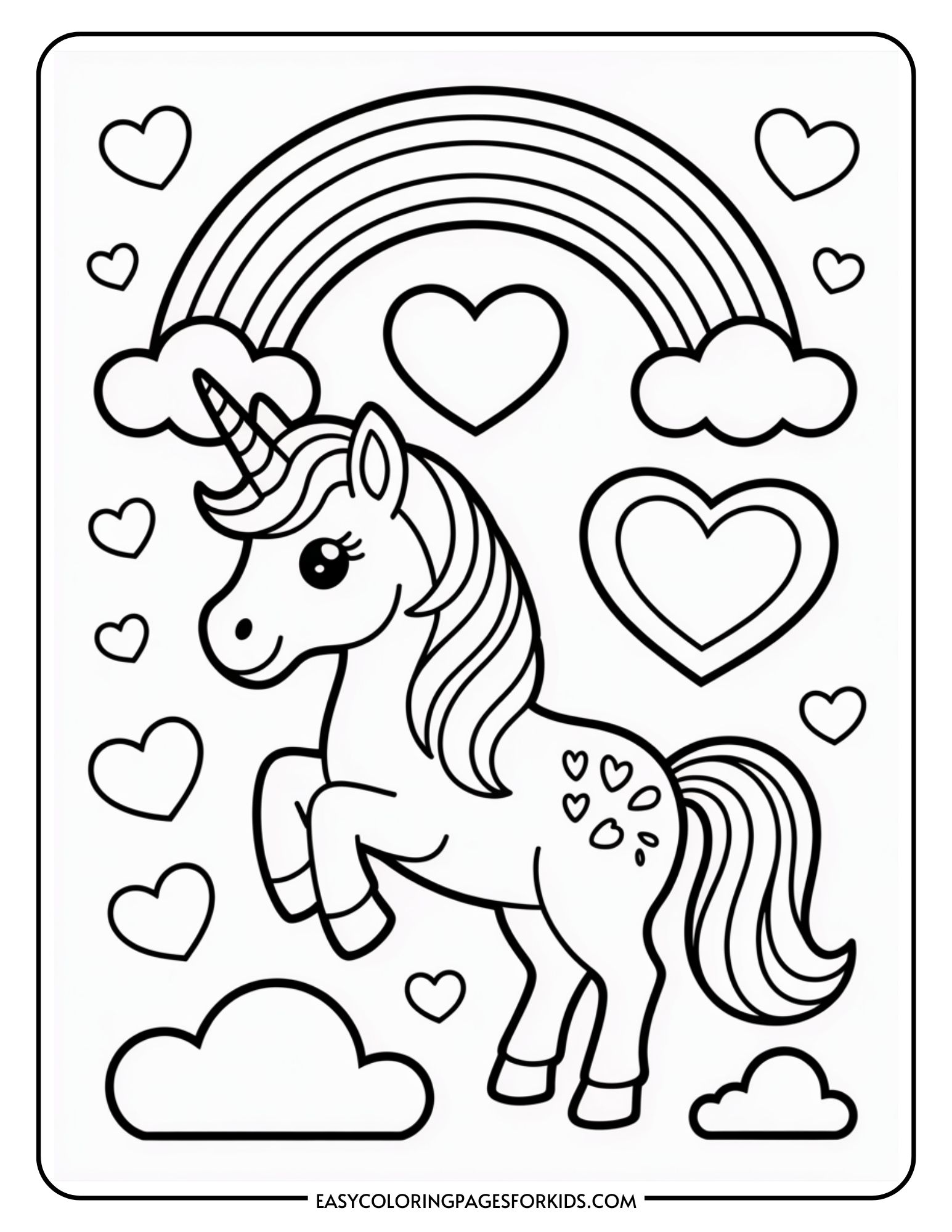 Unicorn Valentines Coloring Pages (11 PDF Pages) - Easy Coloring Pages ...
