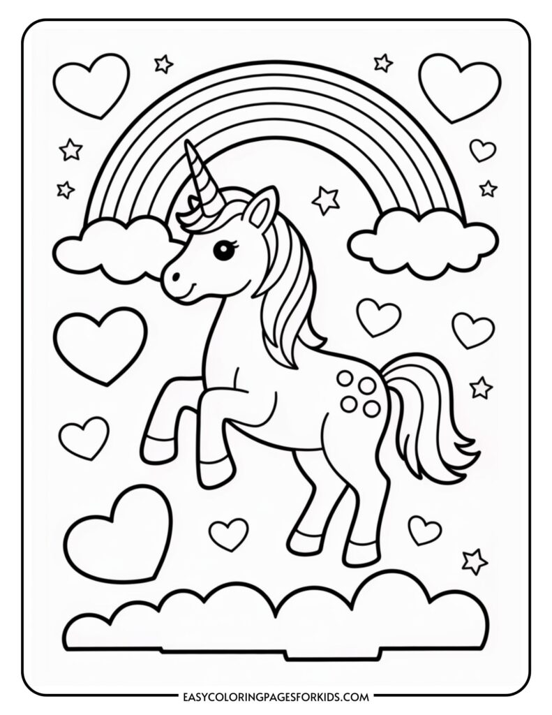 Unicorn Valentines Coloring Pages (11 PDF Pages) - Easy Coloring Pages ...