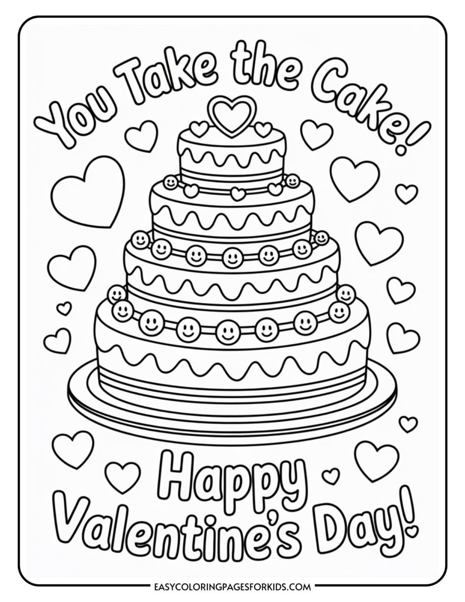Valentine Card Coloring Pages (22 PDF Pages) - Easy Coloring Pages for Kids