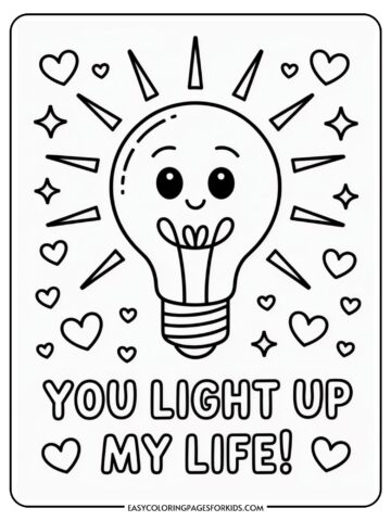 Valentine Card Coloring Pages (22 PDF Pages) - Easy Coloring Pages for Kids