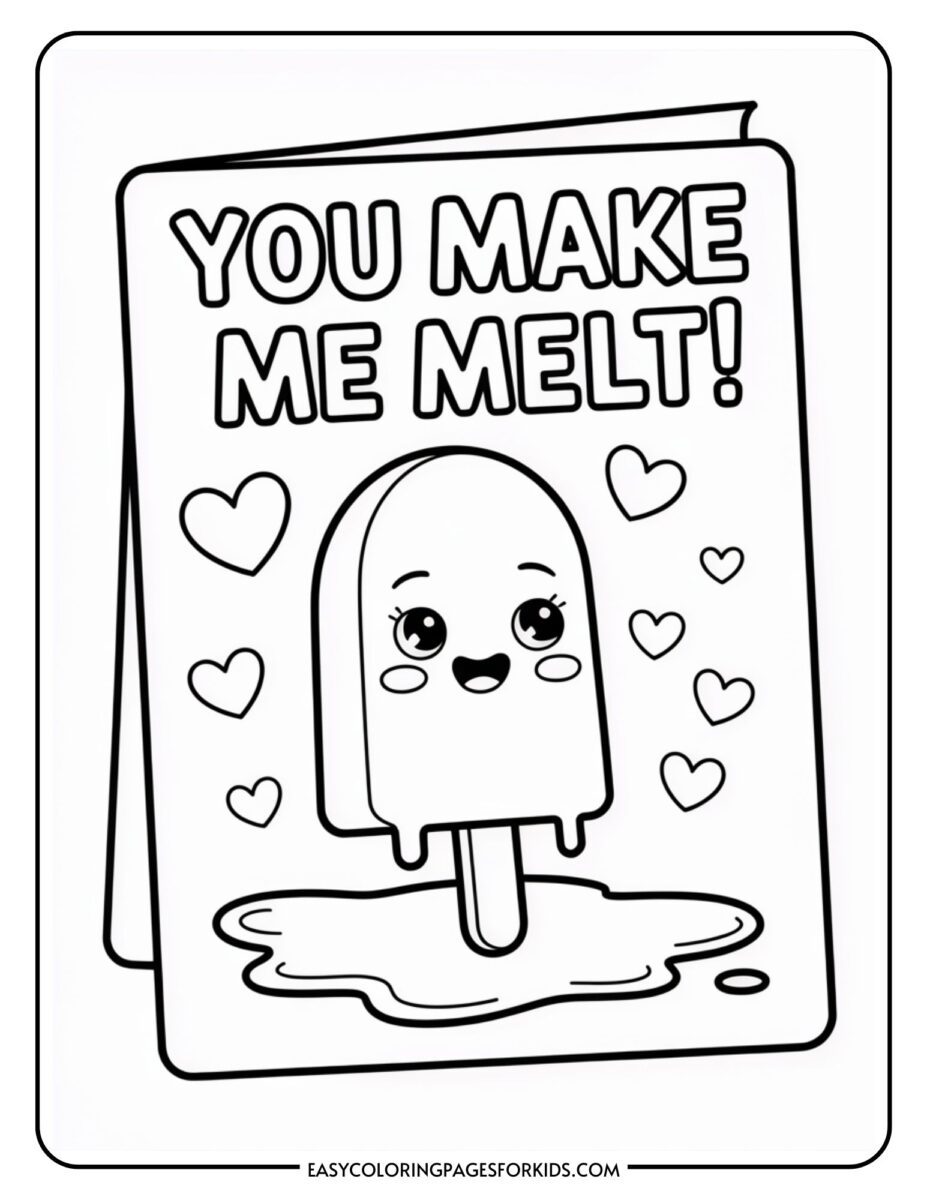 Valentine Card Coloring Pages (22 PDF Pages) - Easy Coloring Pages for Kids