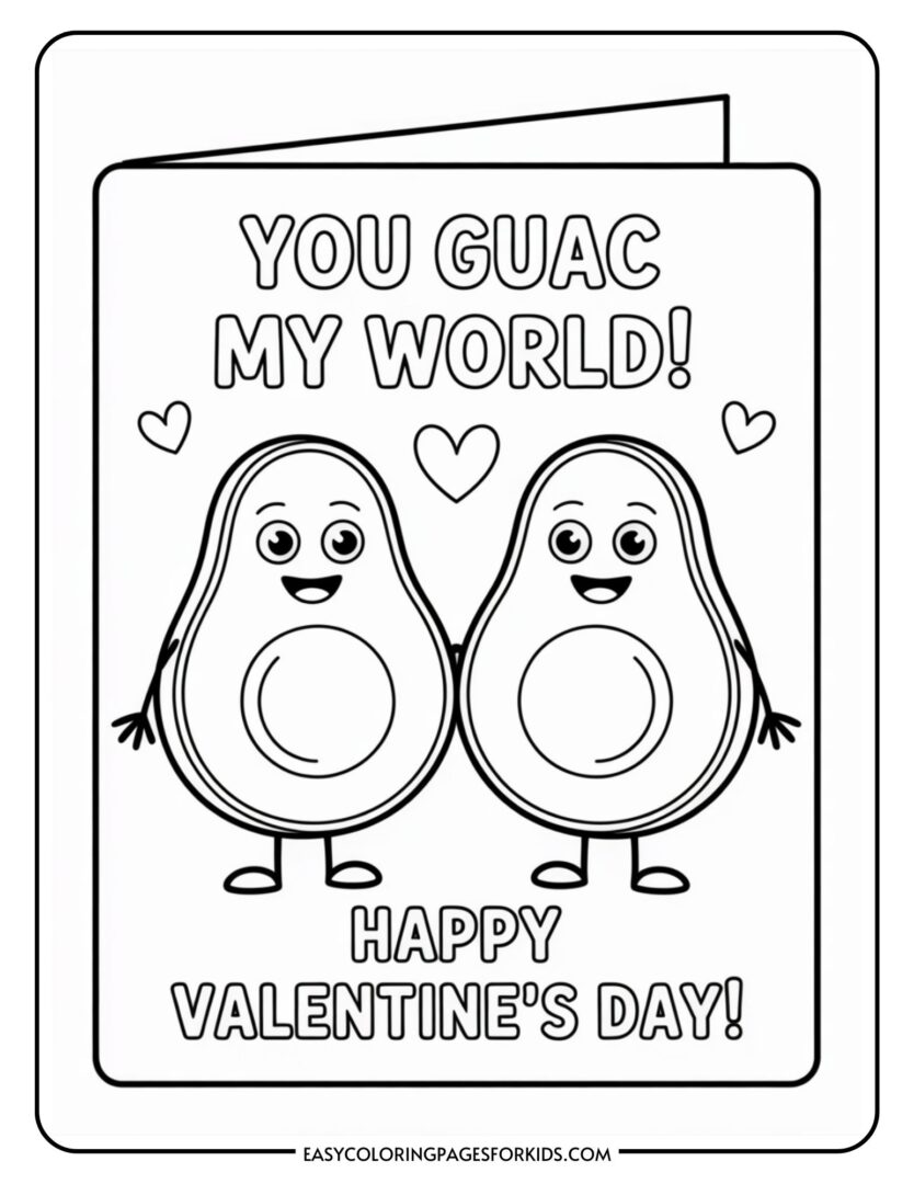 Valentine Card Coloring Pages (22 PDF Pages) - Easy Coloring Pages for Kids