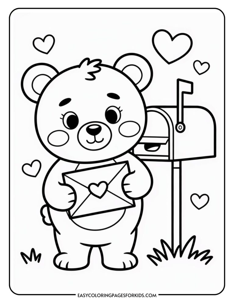 Valentine Teddy Bear Coloring Pages (10 Coloring Sheets) - Easy ...