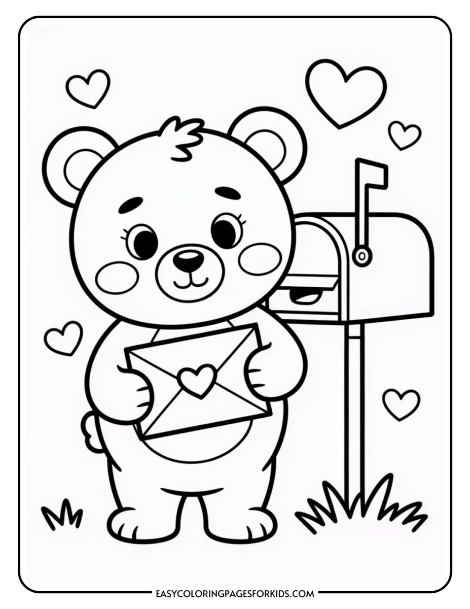Valentine Teddy Bear Coloring Pages (10 Coloring Sheets) - Easy ...