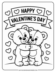 Valentine Teddy Bear Coloring Pages (10 Coloring Sheets) - Easy ...