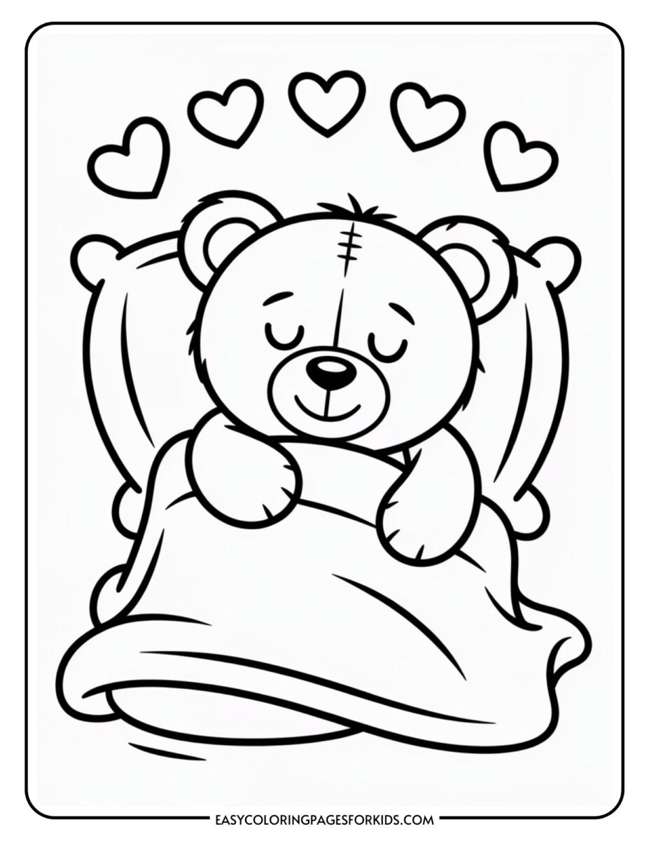 Valentine Teddy Bear Coloring Pages (10 Coloring Sheets) - Easy ...