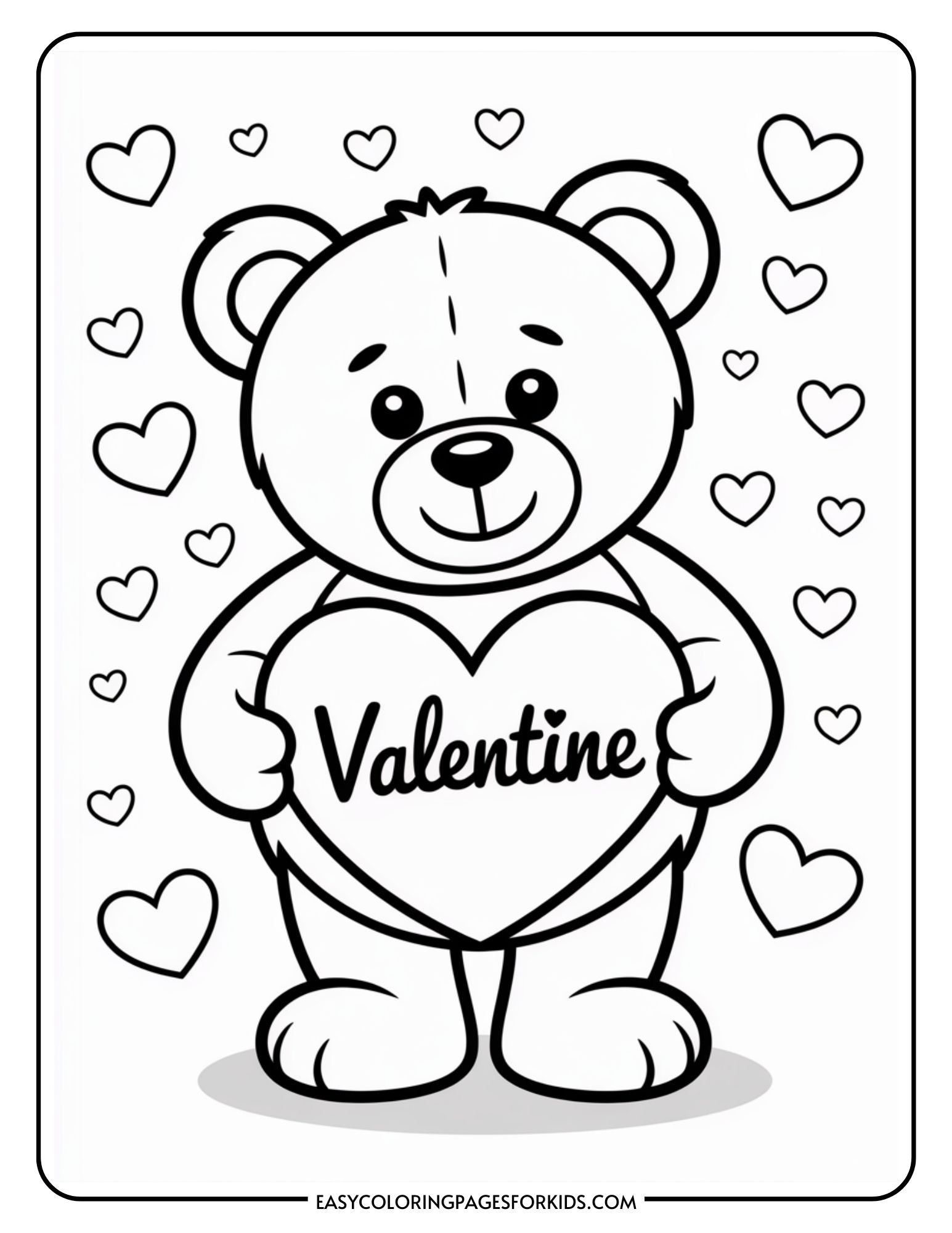 Valentines Day Coloring Pages (15 PDF Pages) - Easy Coloring Pages for Kids