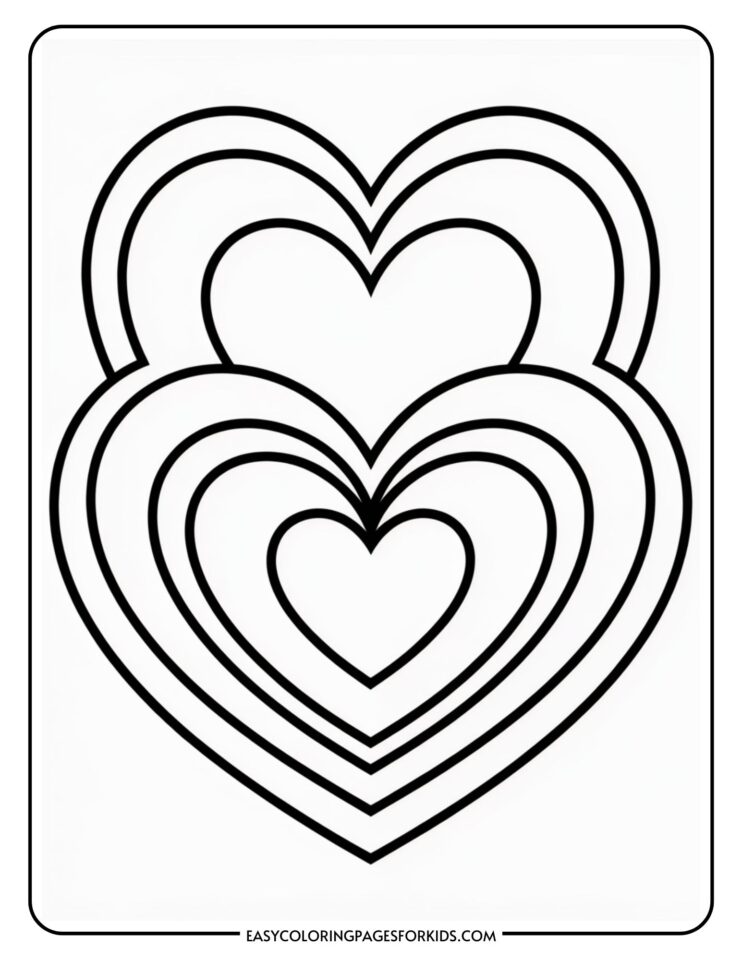 Valentines Day Coloring Pages Hearts (12 Pages To Print) - Easy ...