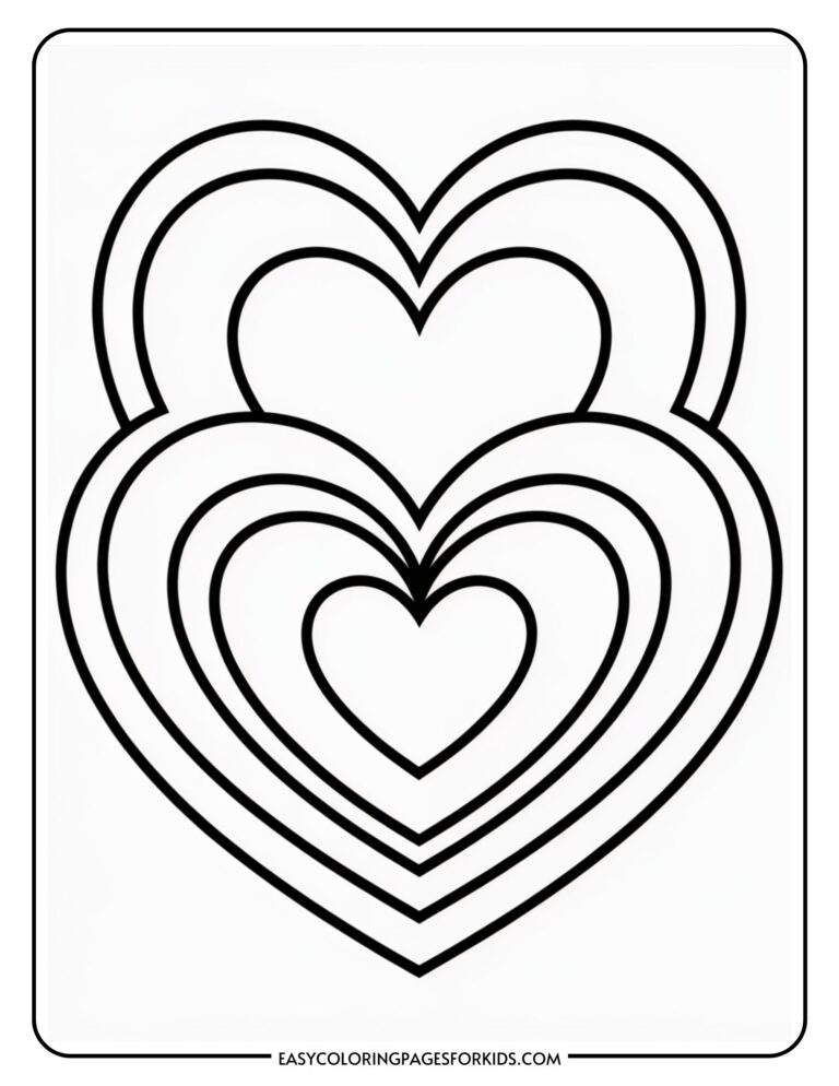 Valentines Day Coloring Pages Hearts (12 Pages To Print) - Easy ...