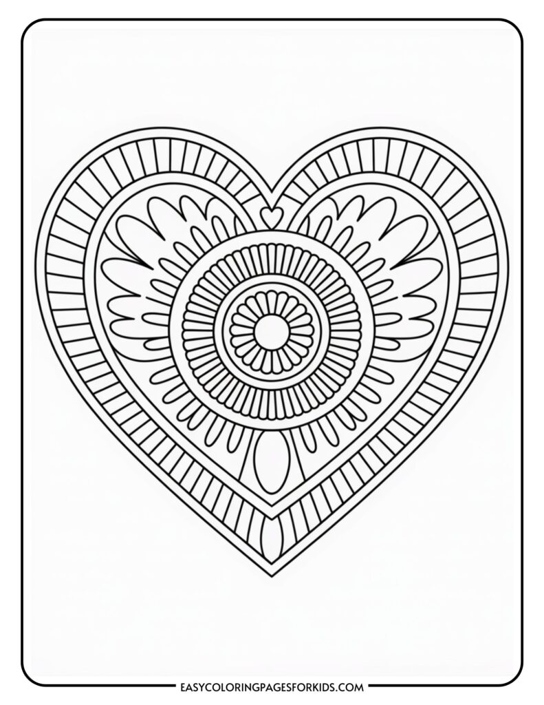 Valentines Day Coloring Pages Hearts (12 Pages To Print) - Easy ...
