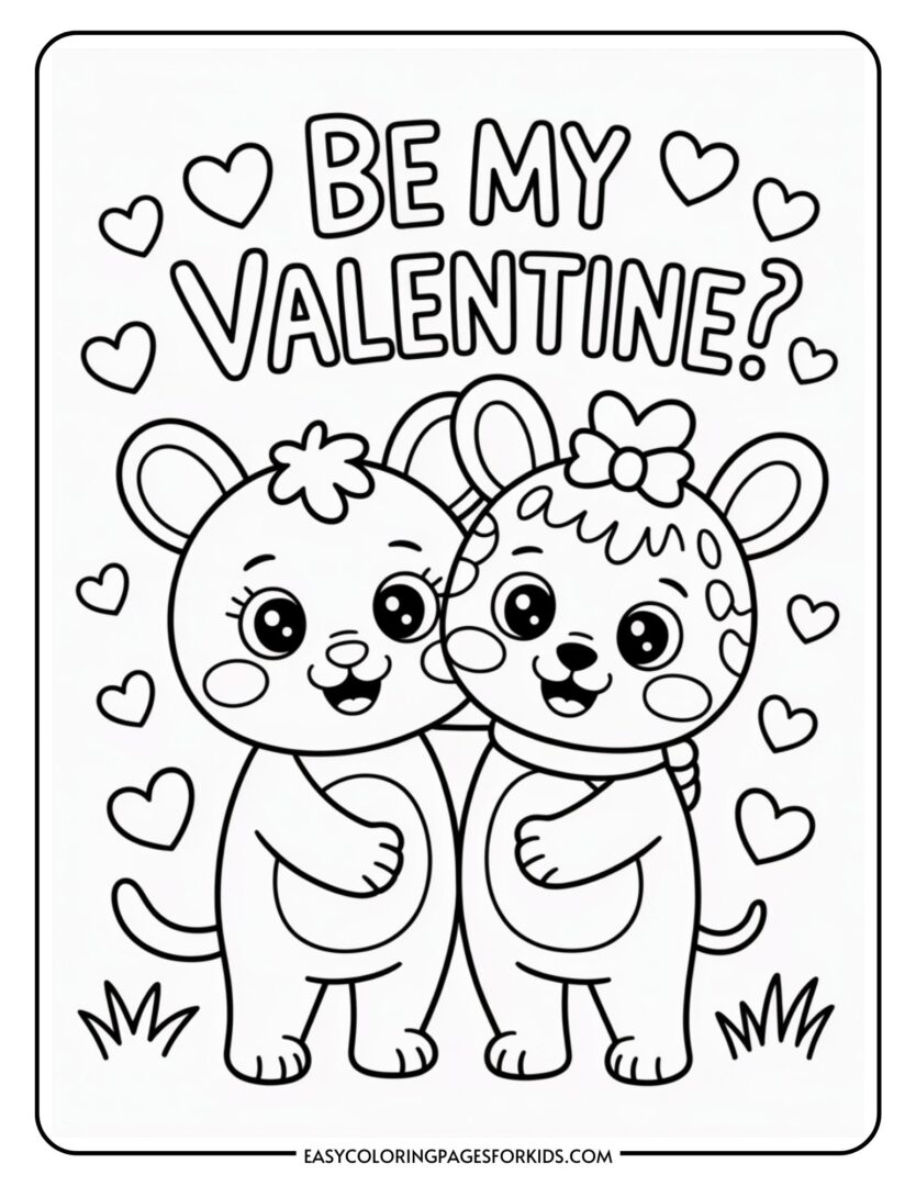 Will You Be My Valentine Coloring Pages (15 Pages To Color) - Easy ...